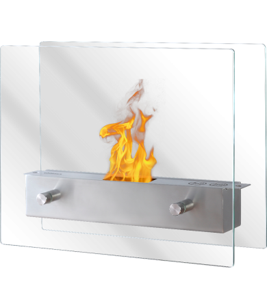Decorative ethanol fireplace FFB 106 silver