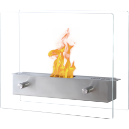 Decorative ethanol fireplace FFB 106 silver